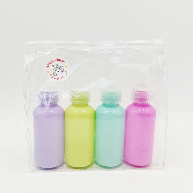 Travel Set Series Skincare 75ml Pet Pump Bottle Pink Purple Light Green ...